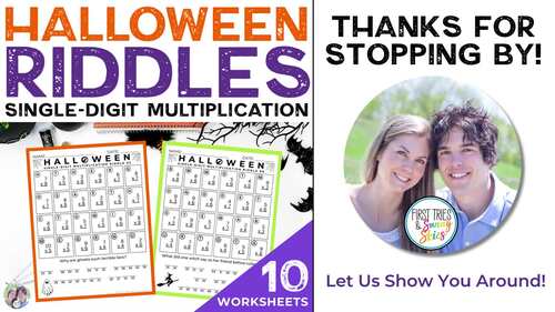 Halloween Multiplication Riddles Worksheets | Math Fact Jokes | 10 ...