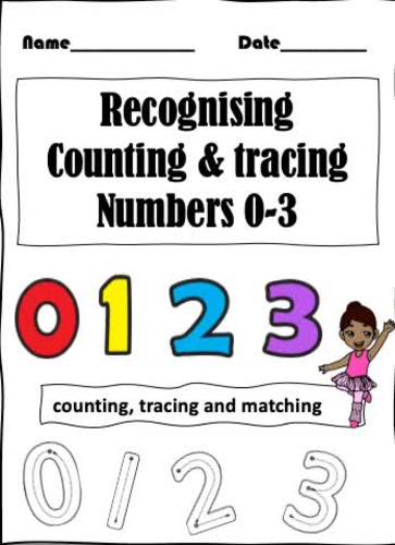 Counting recognising and tracing numbers 0-3 (back to school) by ...
