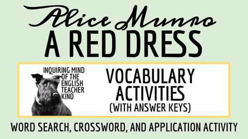 "A Red Dress" by Alice Munro Vocabulary Enrichment Activities for High ...