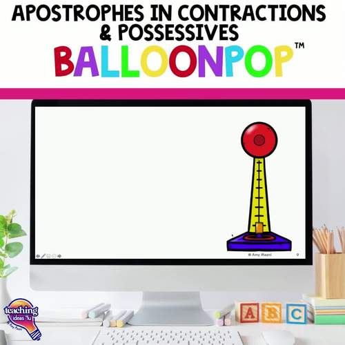 2nd Grade Apostrophes Digital Grammar Review Games BalloonPop™ | TPT