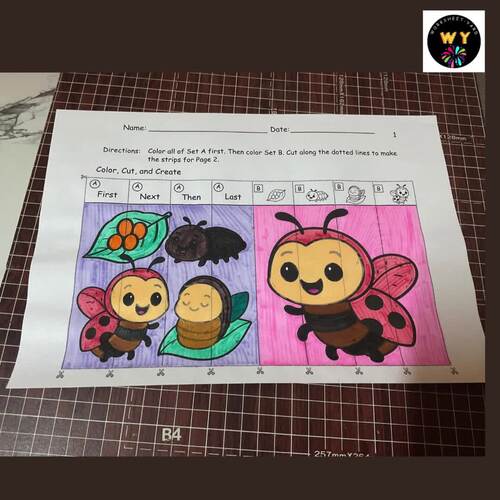 Ladybug Life Cycle Agamograph Craft | Cut and Paste Sequencing Activity