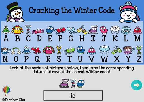 Crack the Code Winter Edition No Print BOOM™ Cards Teletherapy Distance ...