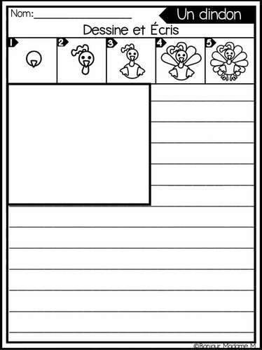 FRENCH Writing - Draw and Write Worksheets | Dessin dirigé | L' Action ...