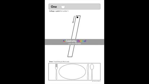 Number Formation Collage and Painting Booklet - VIC Precursive Font