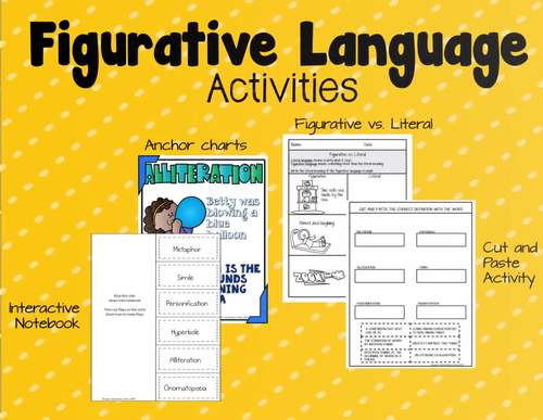 Figurative Language Lesson by Upper Elementary Antics | TPT