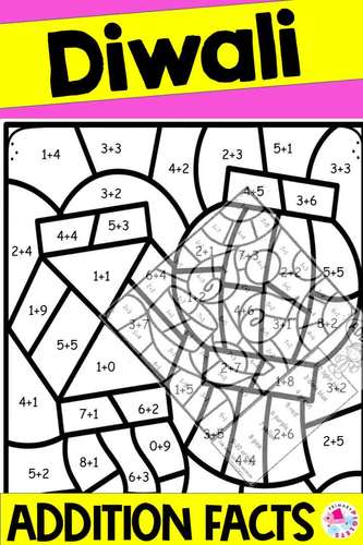 DIWALI Holidays Around the World Coloring Color by Number Code Addition ...