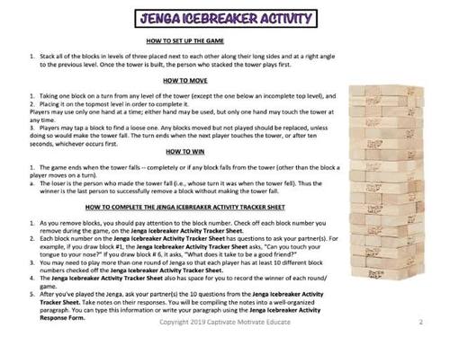 JENGA ICEBREAKER ACTIVITY! Great for back to school! | TPT