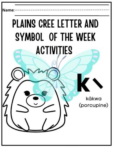 Plains Cree Alphabet Letter "k" Worksheets No Prep | TPT