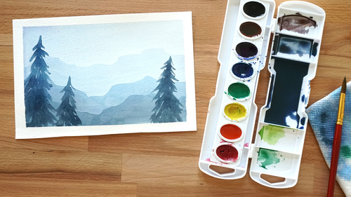 Watercolor Landscape Lesson (Video instruction and PDF Lesson Plan)