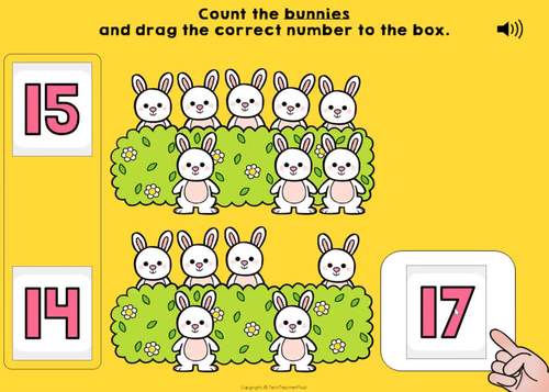 Easter Count the Objects 1 to 20 BOOM LEARNING CARDS Activity | TpT
