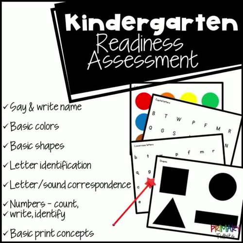 Kindergarten Readiness Assessments for Back to School and Progress ...