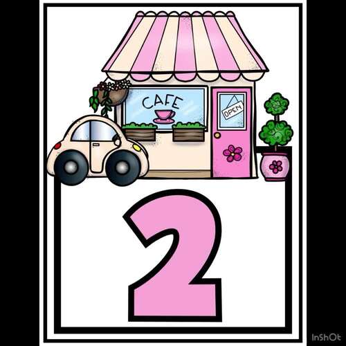 Counting Posters 0–20 | Kindergarten Math Classroom Decor | Café Theme