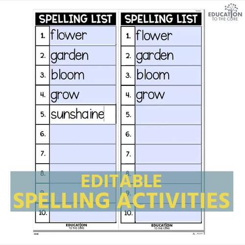 Back to School Spelling Activities and Practice for ANY Word List ...