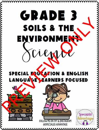 Grade 3 Ontario 2022 Science Soils Adapted Package for ESL and Special ...