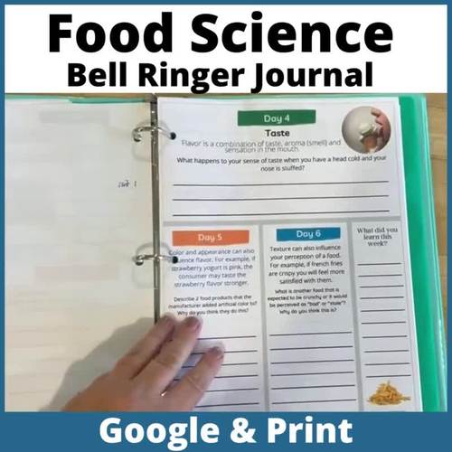 Food Science Bell Ringer Journal - Food Science Questions for a Semester