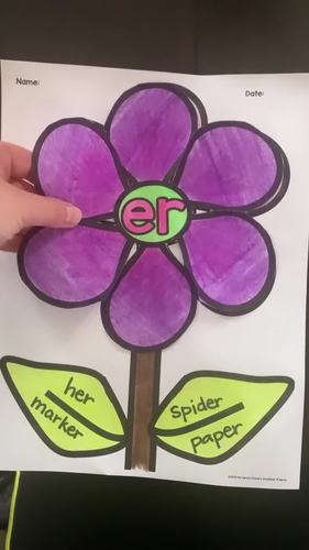 Bossy R-Controlled Vowel Phonics Practice - Flower Craft /er/ | TPT