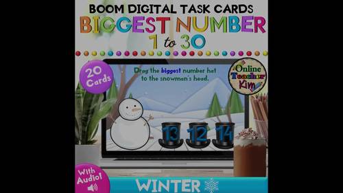 Comparing Numbers Winter Math Boom Cards™ for Finding the Biggest ...