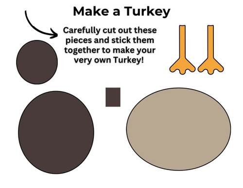 Make a Turkey Printable, Thanksgiving Kids Craft, October Craft, Autumn Kid