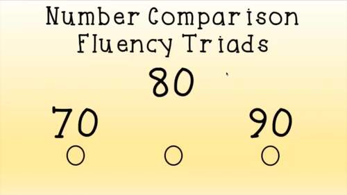 Number Comparison Fluency Triads 2nd Grade Math: Digital Flash Cards