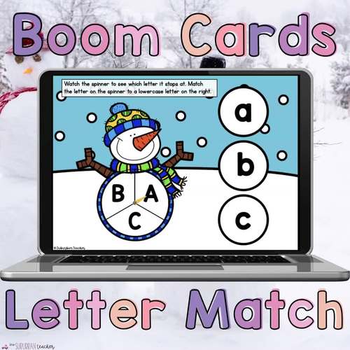 Winter Alphabet Activities Letter Matching Game Boom Cards by Suburban ...