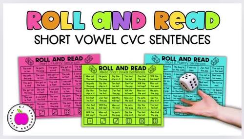 Short Vowel Cvc Fluency Sentences Worksheets Roll And Read Games