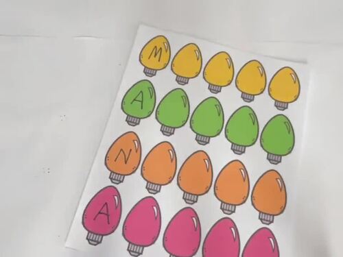 Christmas Lights Name Craft | Kindergarten Christmas Lights Name Craft