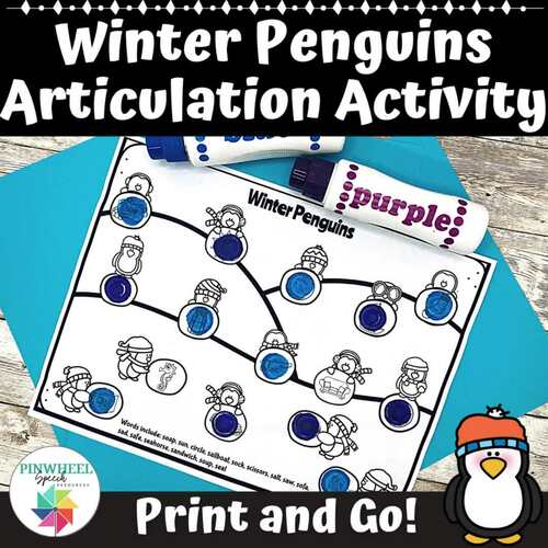 Penguins Winter Articulation Dot Marker Printable Winter Speech Therapy ...