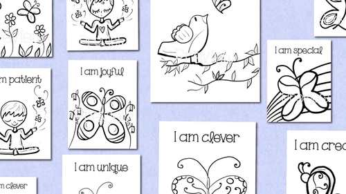 Meditative Self-Affirmation Coloring Pages for Calm and Confident Students