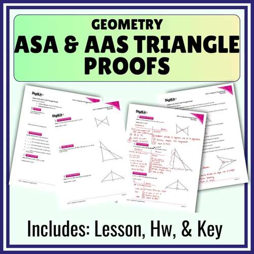 ASA & AAS Triangle Proofs Guided Notes & Worksheets | 9th-11th Grade ...