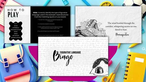 Figurative Language Bingo | Poe-Themed Literary Devices Game | Middle ...