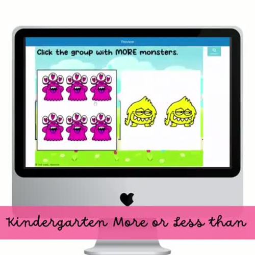 Kindergarten Math More than Less than Escape Room Boom Cards™ | TpT