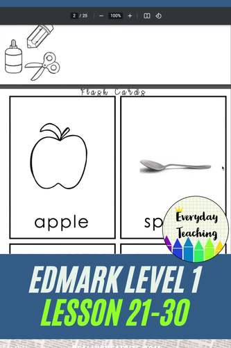Edmark Level 1 Worksheets (Lesson 21-30) by Everyday Teaching Autism ...