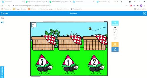 BOOM CARDS Spring: NUMBER ORDER 1-20 Math Digital Resources by Ms Herraiz