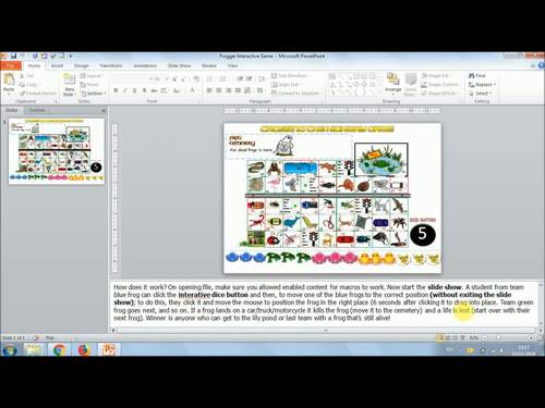 Interactive PowerPoint Frogger Game for Vocabulary of Animals ...