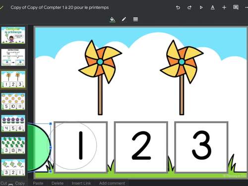 FRENCH Counting 1-20 Spring for Google Slides™ | Compter de 1 à 20 ...