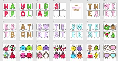 Christmas Cuties Simple Mini Bulletin Banner Display by Magical Kinders