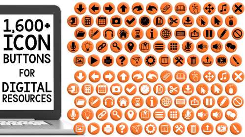 HUGE BUNDLE Icon Buttons Clip Art for Digital Resources 1600+ Images