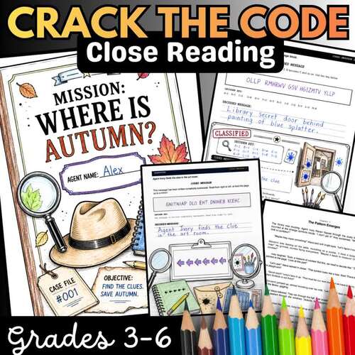 Fall Mystery Secret Crack the Code Escape Room Reading Comprehension ...