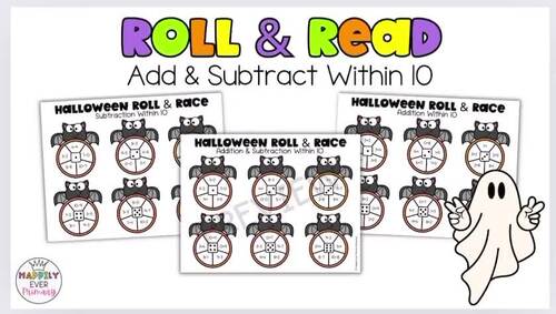 Halloween Roll & Race Math Dice Games | Addition & Subtraction Within 10