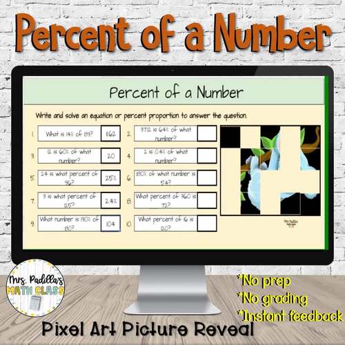 Percent of a Number Digital Activity | Pixel Art | Distance Learning