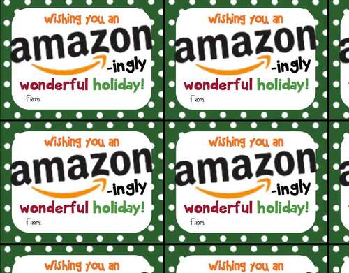 Amazon Winter Holiday (Christmas) Gift Tag-Wishing you an Amazon-ingly ...