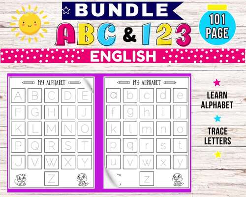 English Bundle - Alphabet, Numbers, Words, Letter & Number Hunt | TPT