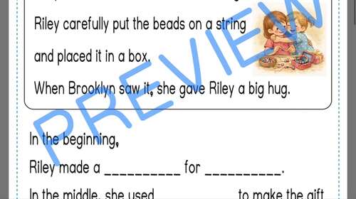 Reading Comprehension | Beginning Middle End | Grade 1–2 by Piggyhappy