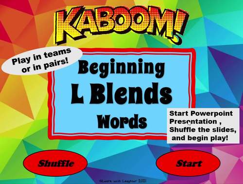 KABOOM - Beginning L Blends - (3 different DIGITAL/PRINT phonics games)