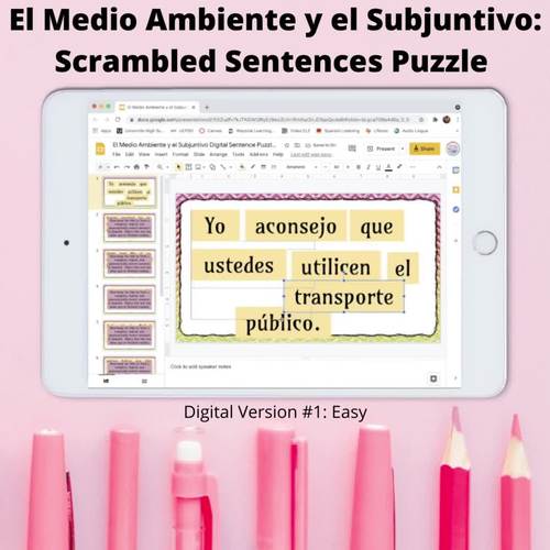Spanish Environment and the Subjunctive Scrambled Sentences Puzzle by ...