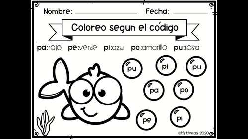 Hojas de trabajo de sílabas | Actividades de lectura | Color by code in ...