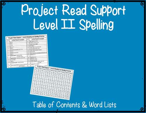 Project Read Support: Level II Spelling Units, Flashcards, & Activity ...
