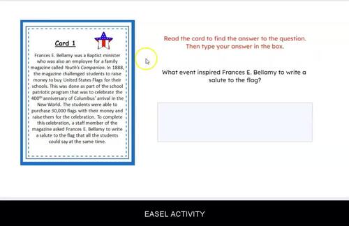 Pledge of Allegiance Symbol of America Scavenger Hunt With Easel Option