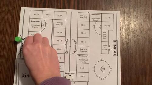 Hockey Themed Math Division Game by One Canadian Goose | TPT