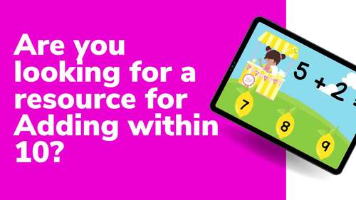 Addition Within 10 Boom Cards Lilly's Lemonade Stand by Fiddleheads